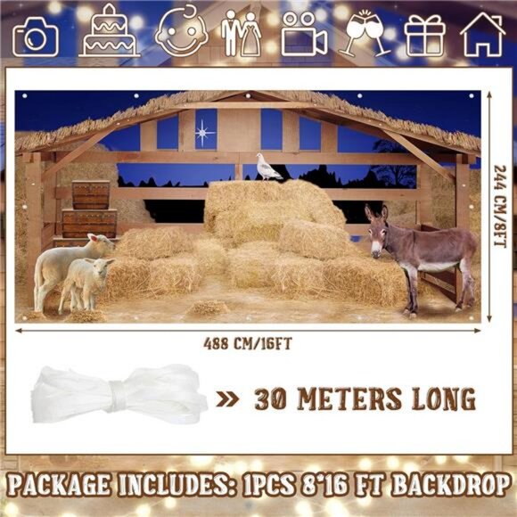 Holiday | Christmas Nativity Garage Doorbanner Cover Nativity Stable ...